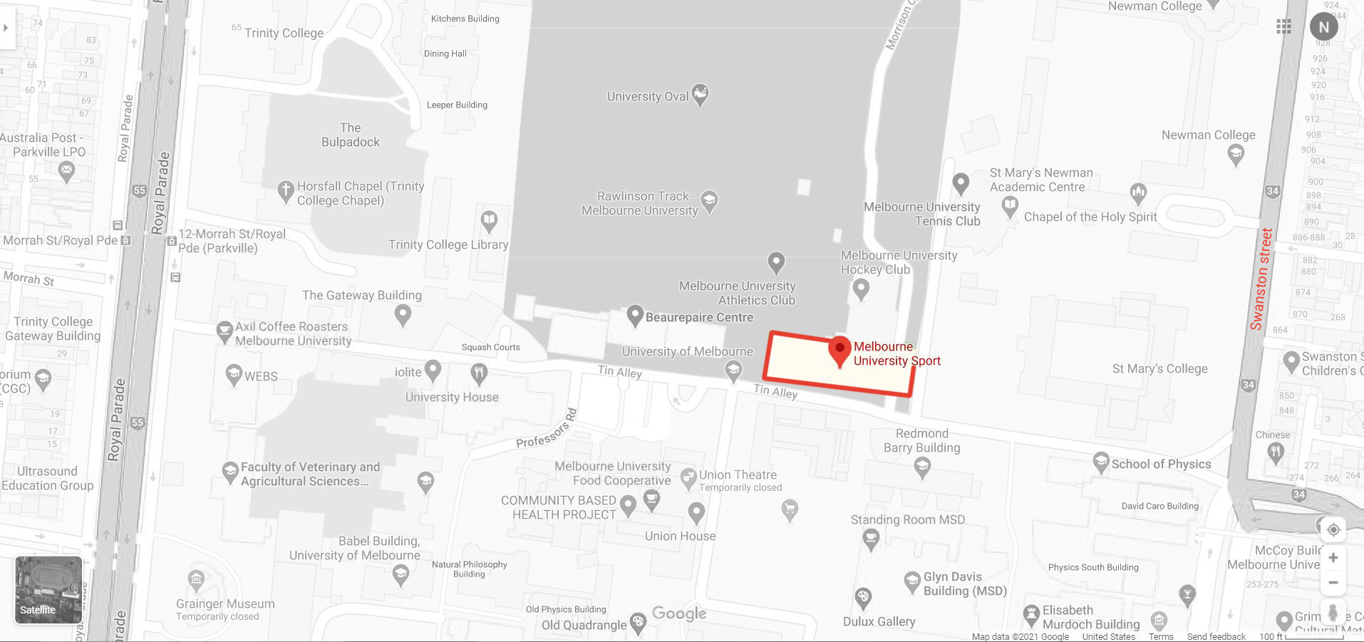 map – Melbourne University Rhee Taekwondo